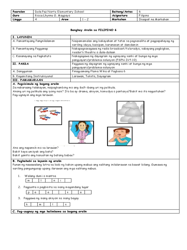 Filipino6 Week4 Q4 | PDF