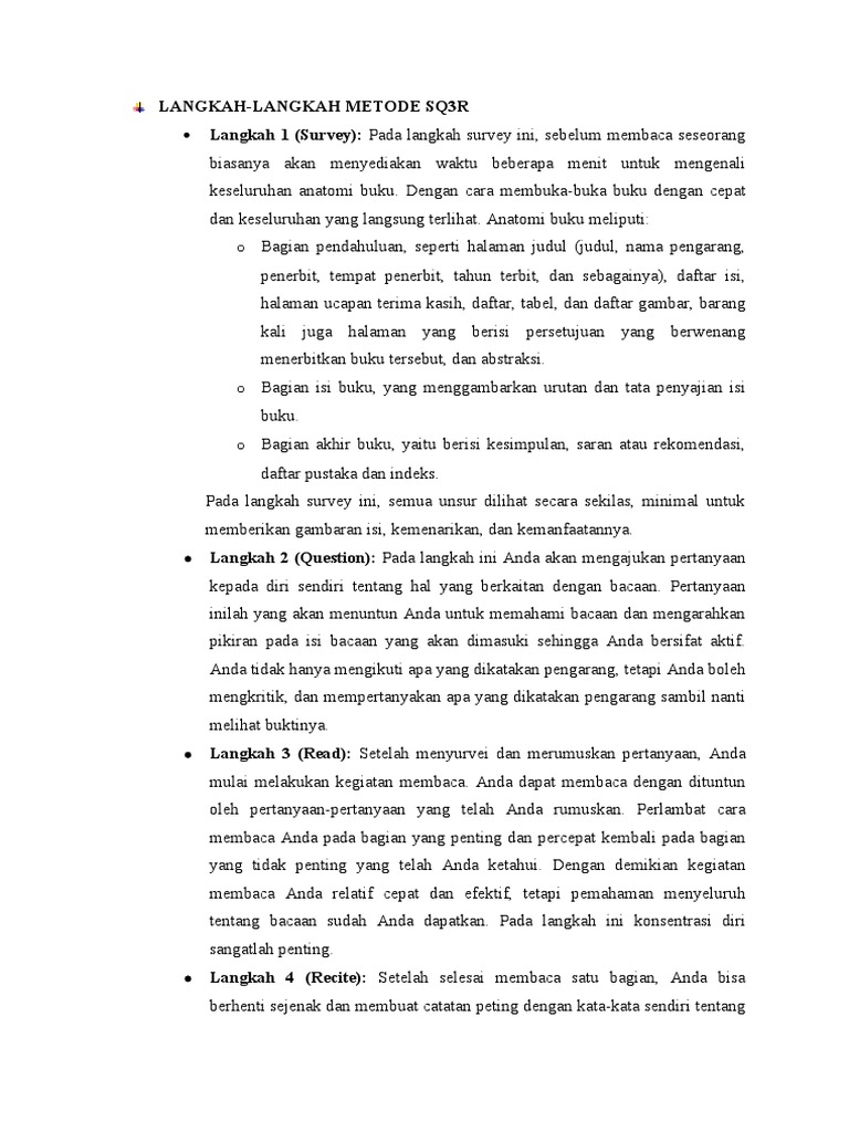 Teknik Membaca SQ3R Dan SQ4R | PDF