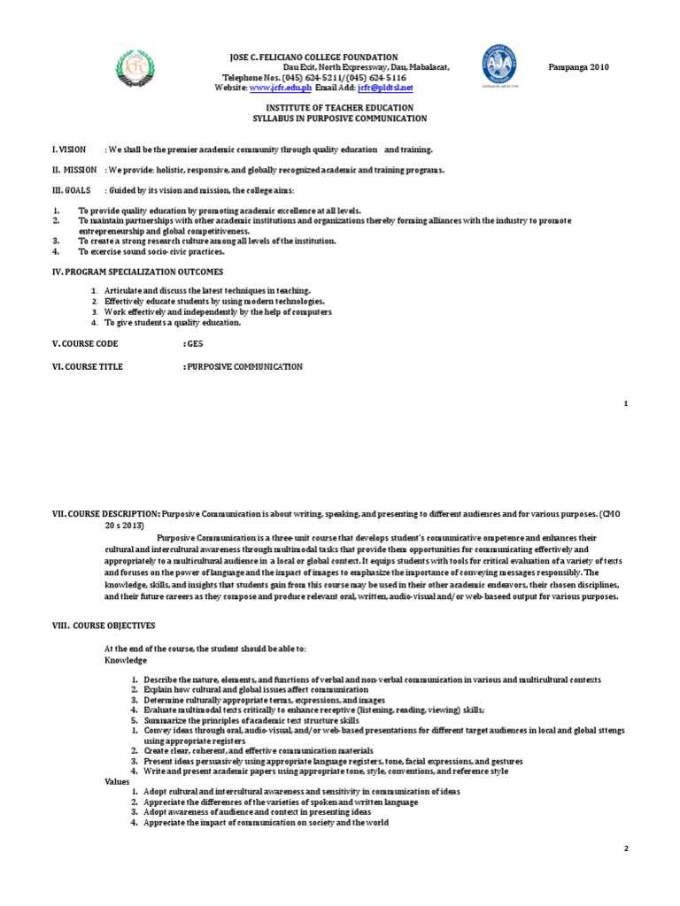 Purposive Communication | PDF | Cross Cultural Communication ...