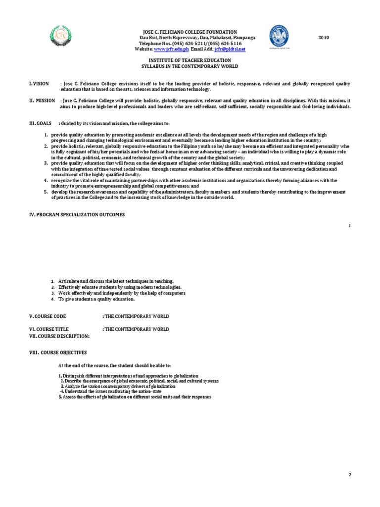 The Contemporary World | PDF