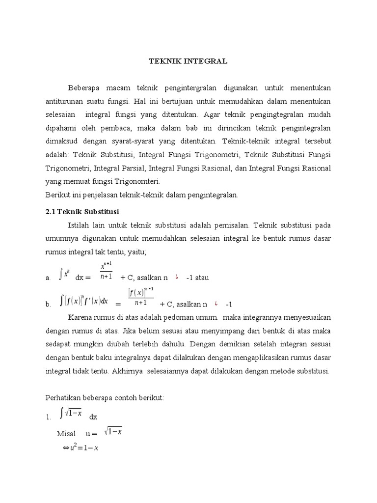 1.materi Teknik Integral | PDF