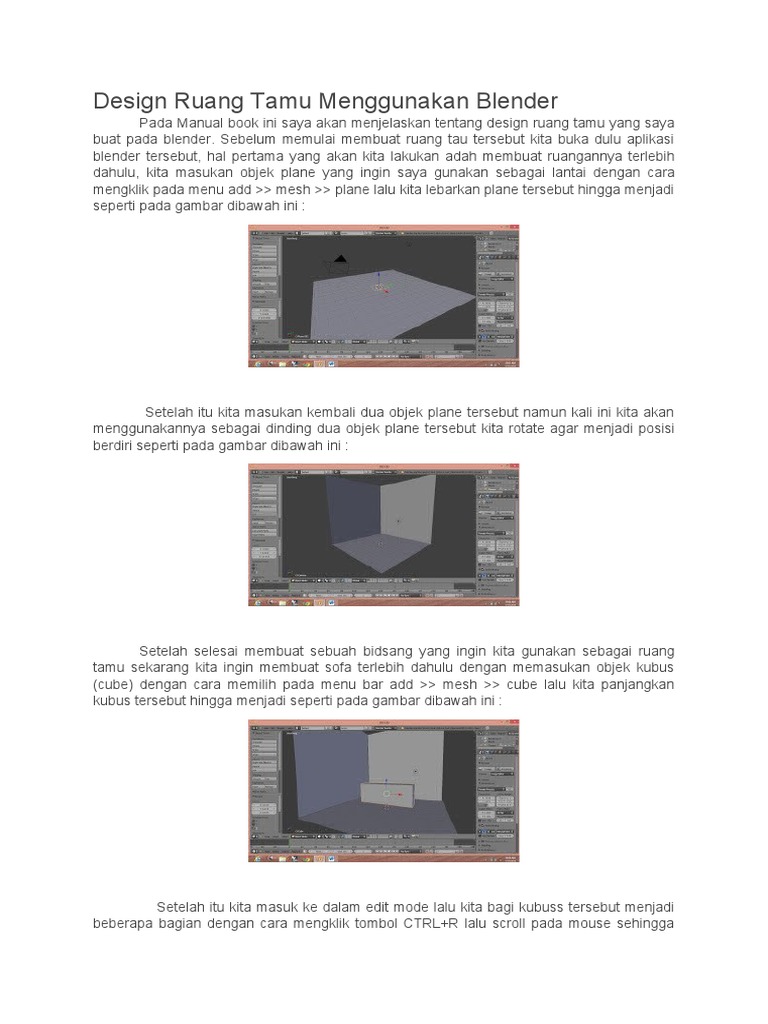 Modul Pembuatan Ruangan DGN Blender | PDF
