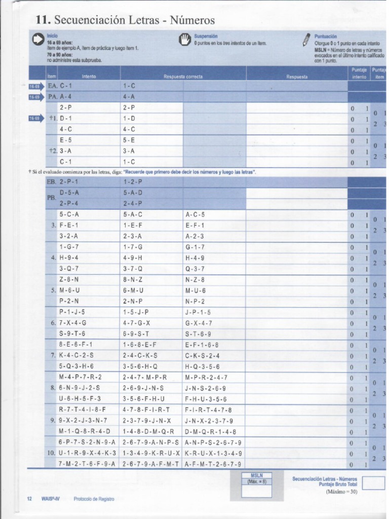 Letras y Numeros Wais IV | PDF