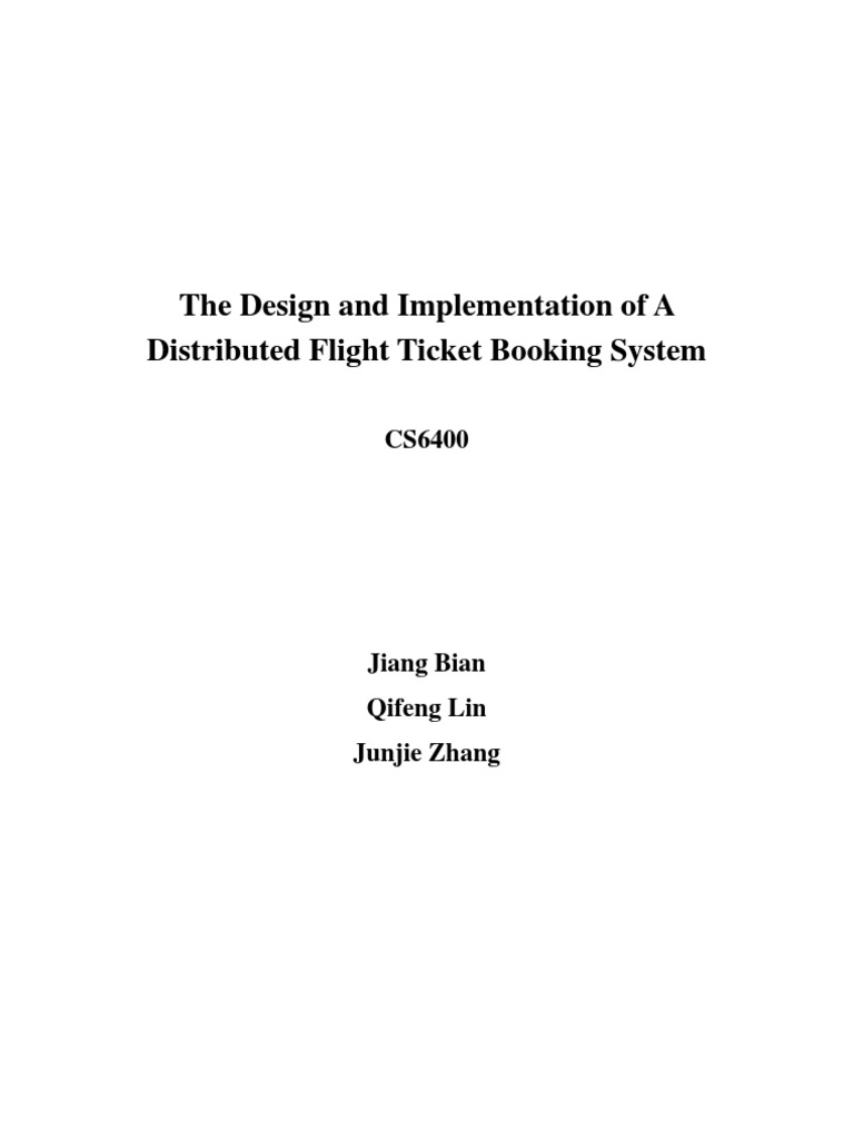 The Design and Implementation of A Flight Ticket Booking System | PDF ...