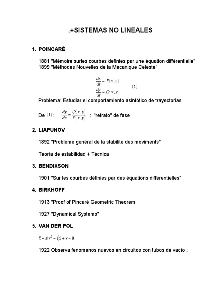 Sistemas No Lineales | PDF | Oscilación | Física