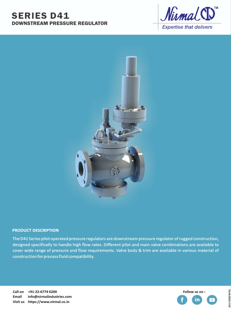 Pressure Regulator D41 Series - W-R2 | PDF | Valve | Energy Technology