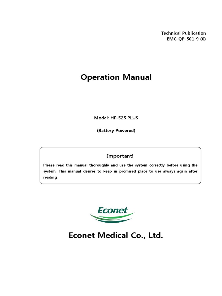 HF525 Plus Operation Manual | PDF | Radiation Protection | X Ray
