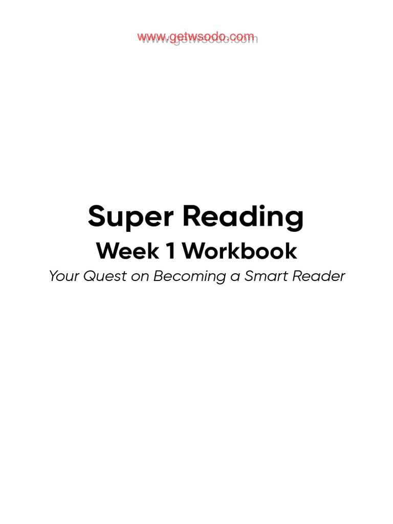 Day 1 - Super - Reading - Workbook - Week - 1 | PDF | Speed Reading ...
