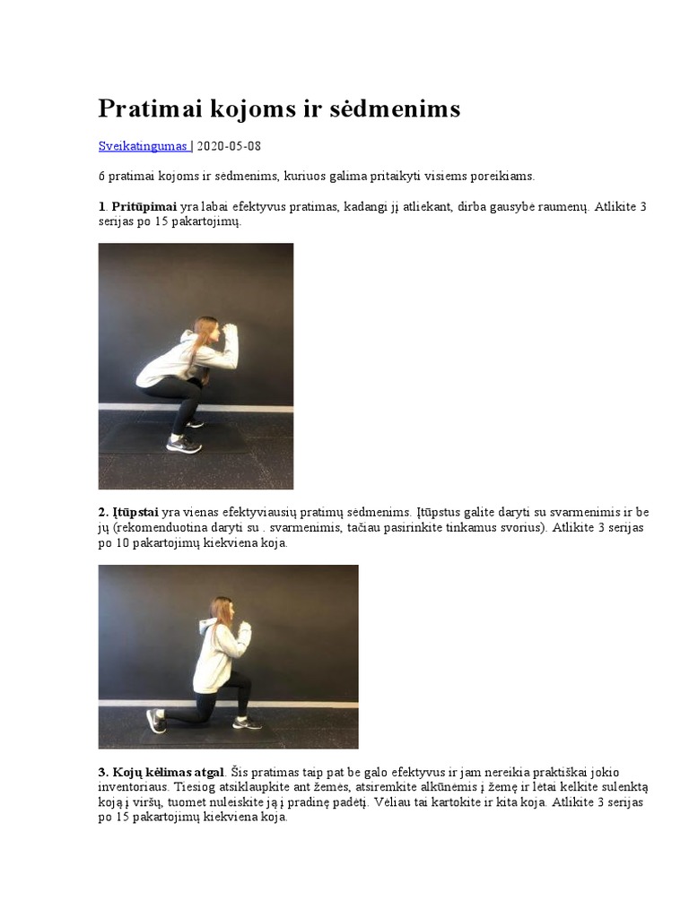 Pratimai Kojoms Ir Sedmenims | PDF