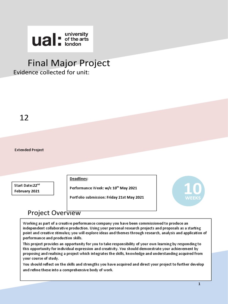 LVL 3 Ext FMP Brief 2021 | PDF | Creativity | Evaluation