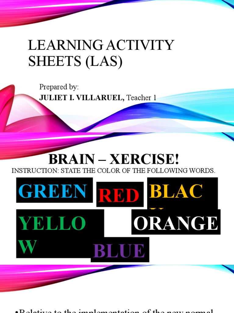 Learning Activity Sheets (Las) | PDF | Rubric (Academic) | Learning