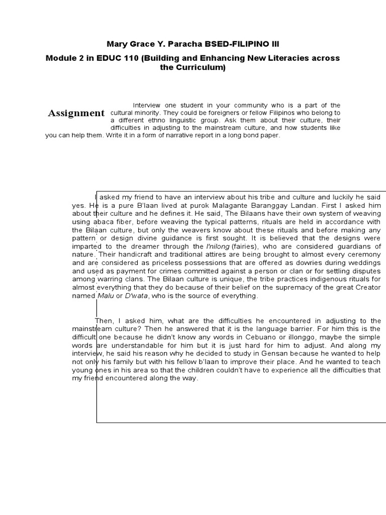 Module 2 Ass. Educ 110 | PDF | Culture (General) | Languages