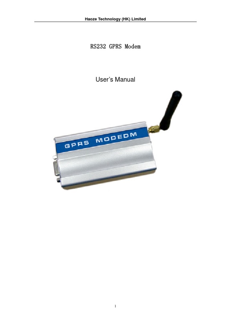 RS232 GPRS Modem User Guide | PDF | General Packet Radio Service | Network Protocols