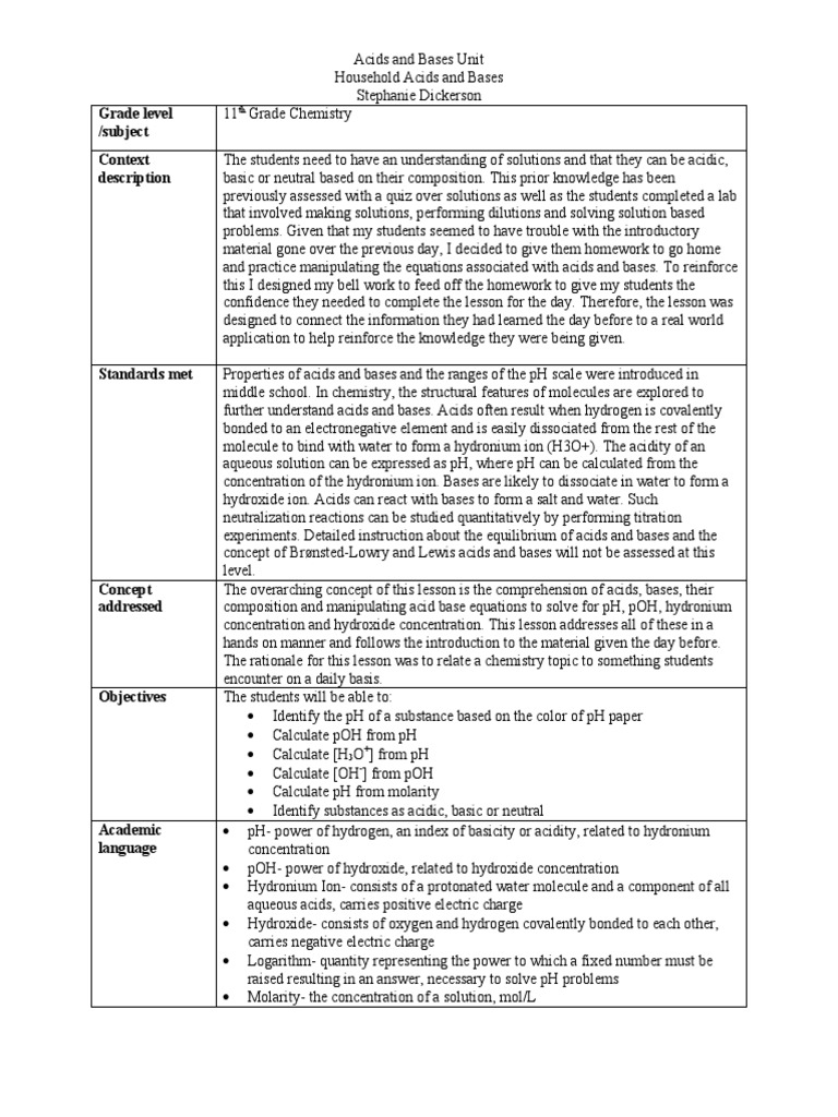 Understanding Household Acids and Bases | PDF | Ph | Acid