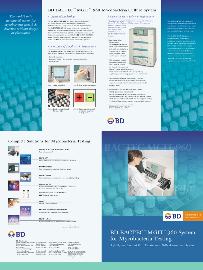 BD Bactec Mgit 960 Mycobacteria Culture System | PDF | Chemistry | Wellness