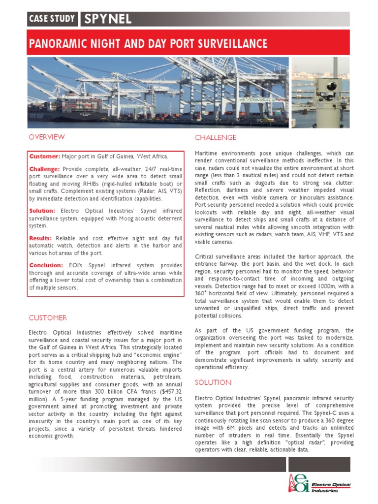 Spynel: Panoramic Night and Day Port Surveillance | PDF | Surveillance | Radar