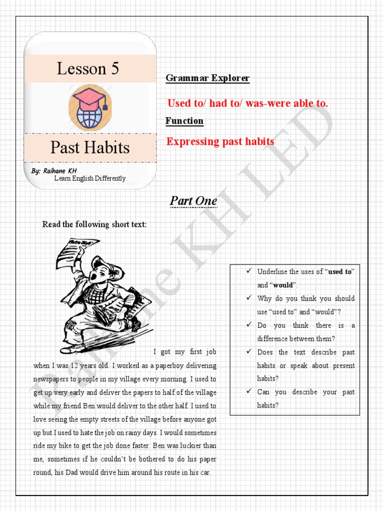 Expressing Past Habits in English | PDF | Linguistic Typology | Cognition