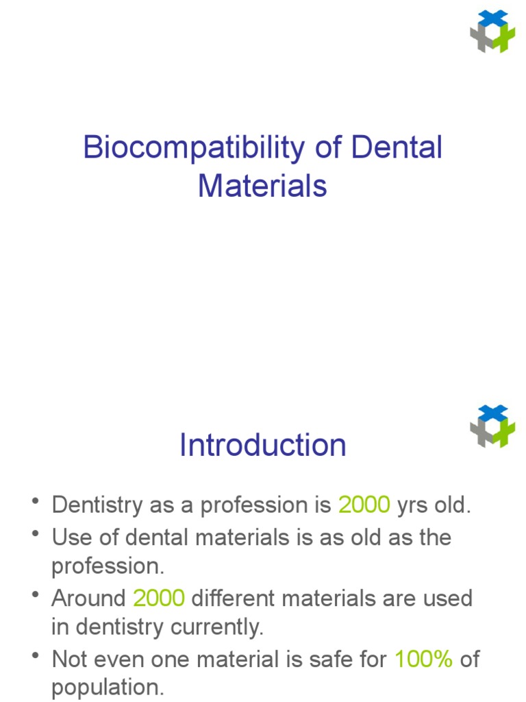 Biocompatibility in Dental Materials | PDF | Allergy | Dentistry