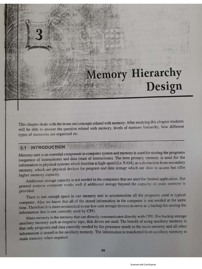 CH - 3 Memory Hierarchy Design PDF | PDF | Computer Data Storage | Computer Architecture