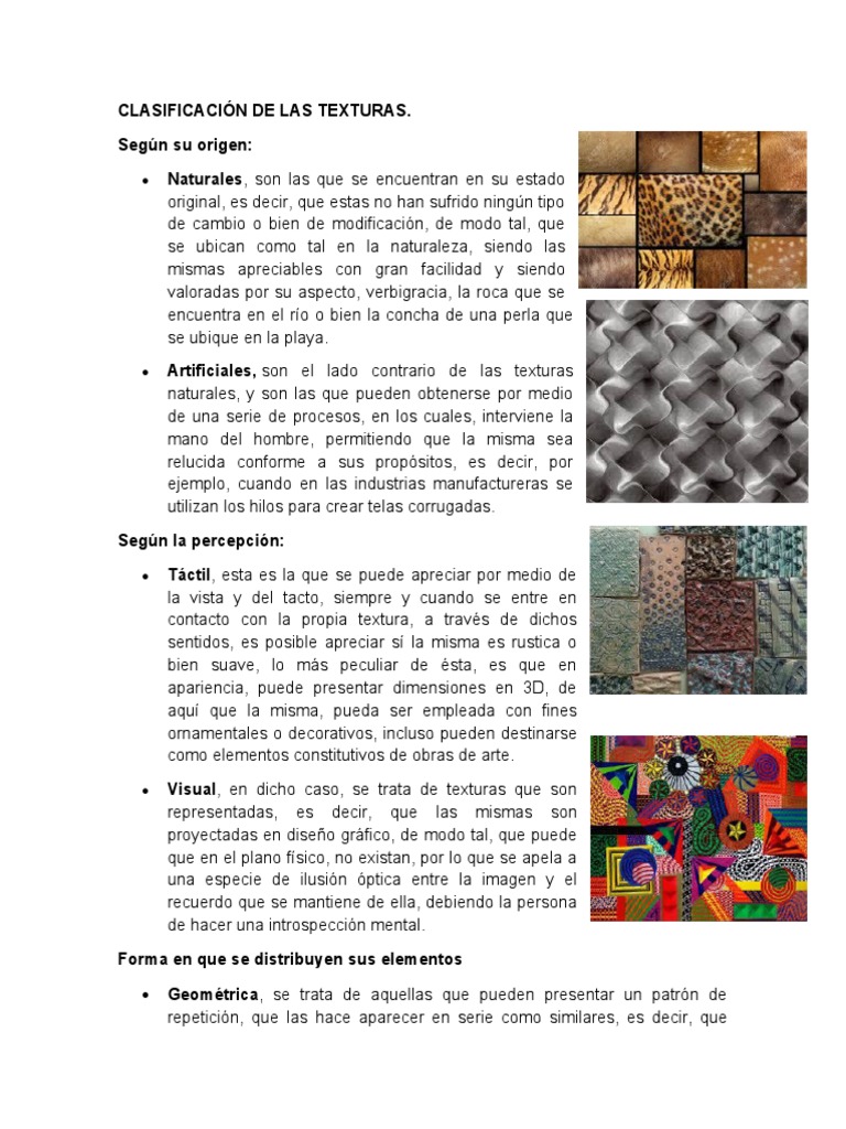 Clasificación de Las Texturas | PDF | Imagen | Pinturas