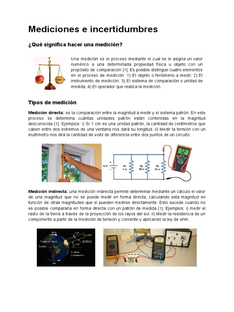 Mediciones e Incertidumbres | PDF | Exactitud y precisión | Medición