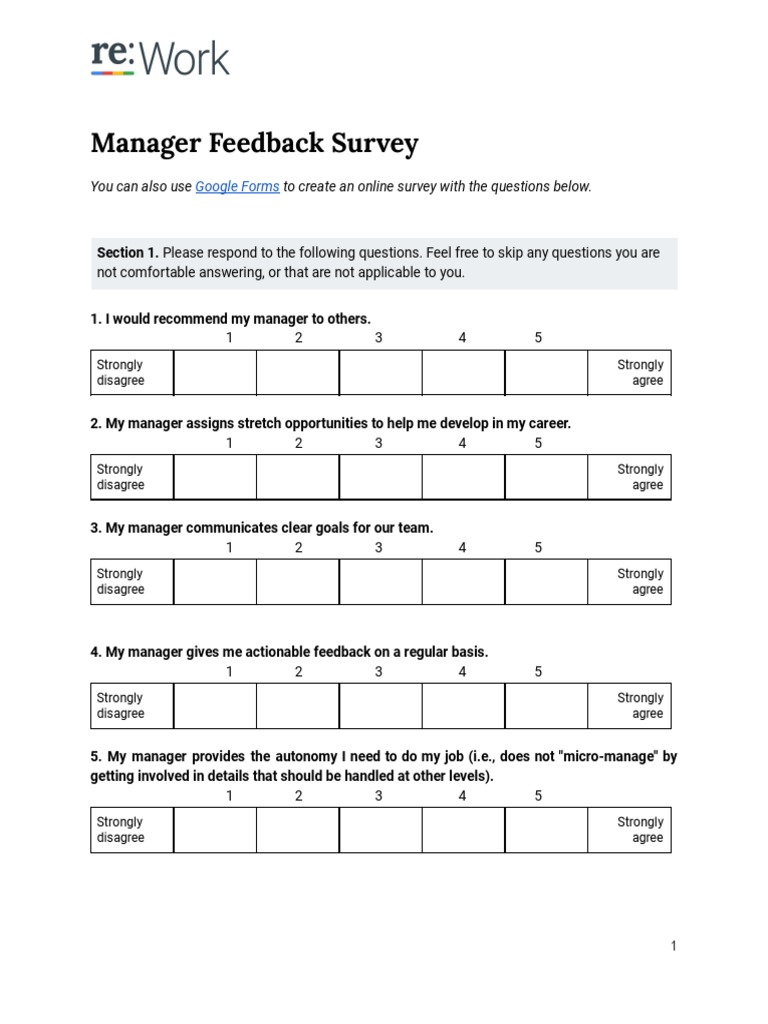 Manager Feedback Survey-Google | PDF | Human Nature | Communication