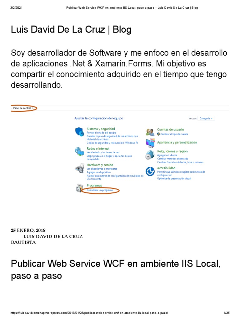 Publicar Web Service WCF en Ambiente IIS Local, Paso A Paso - Luis David de La Cruz - Blog | PDF ...