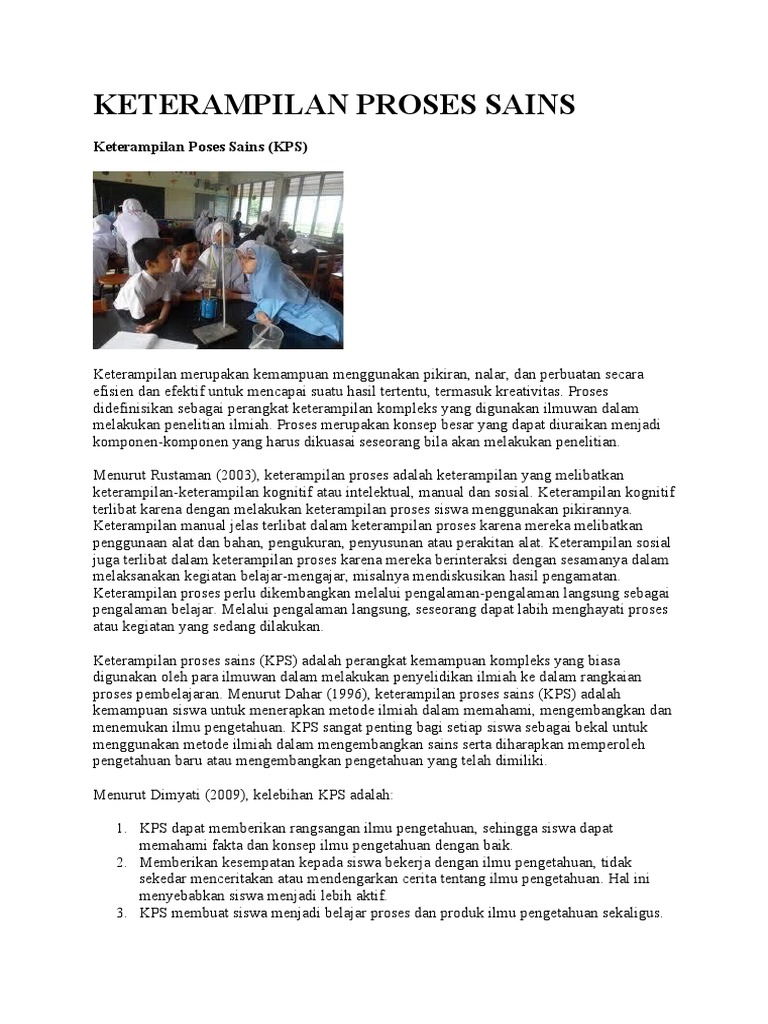 Keterampilan Proses Sains | PDF