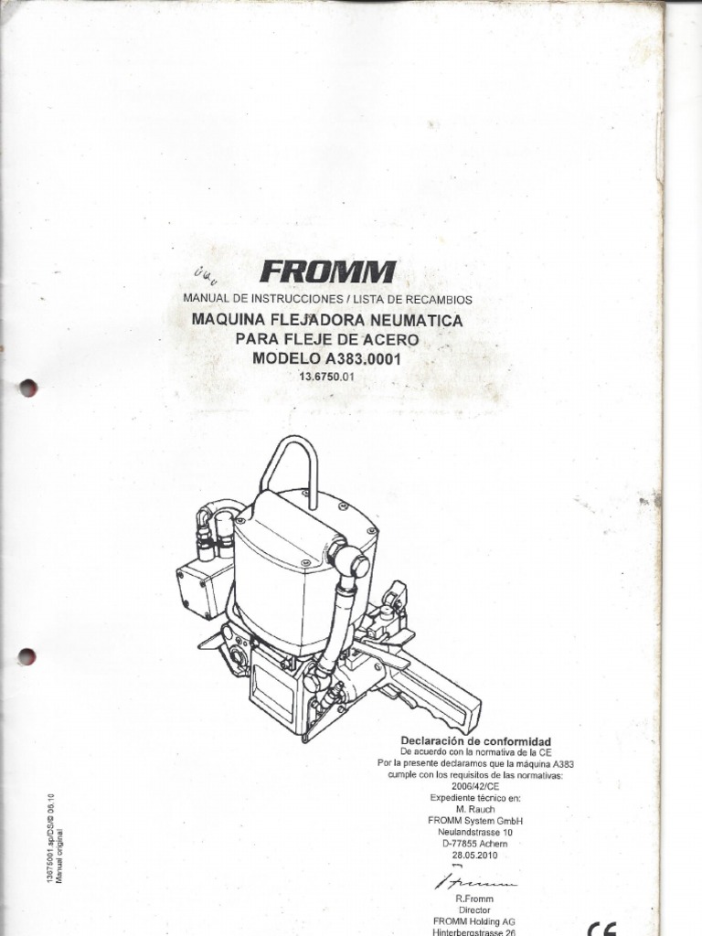 Manual Flejadora Neumatica Fromm A383 | PDF