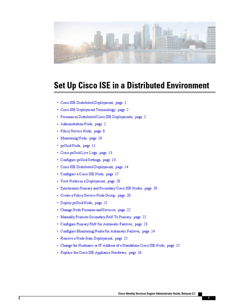 Set Up Cisco ISE in A Distributed Environment: Cisco Identity Services ...