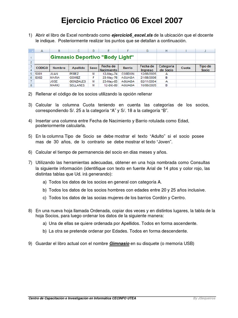 Ejercicio6 EXCELx | PDF