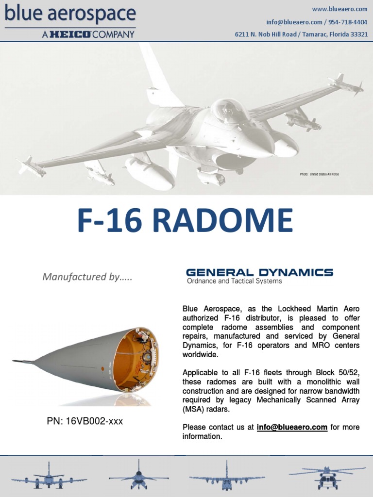 General - Dynamics - F16 - Radome-BLUE AEROSPACE | PDF