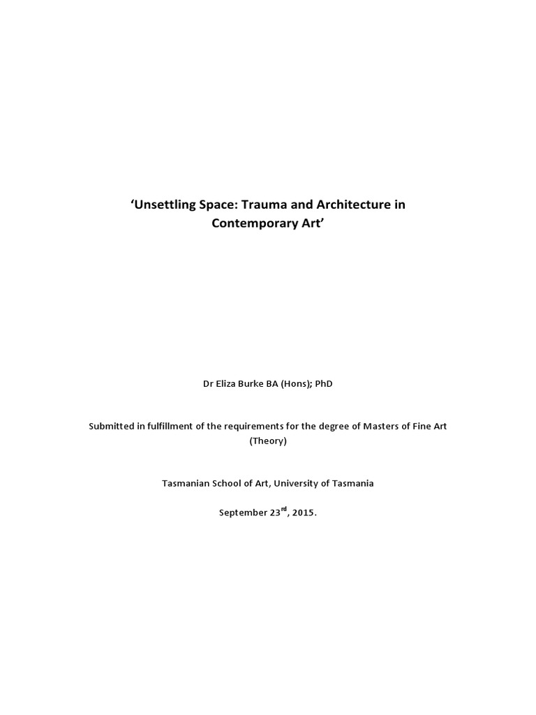 Unsettling Space Trauma and Architecture | PDF | Psychological Trauma ...