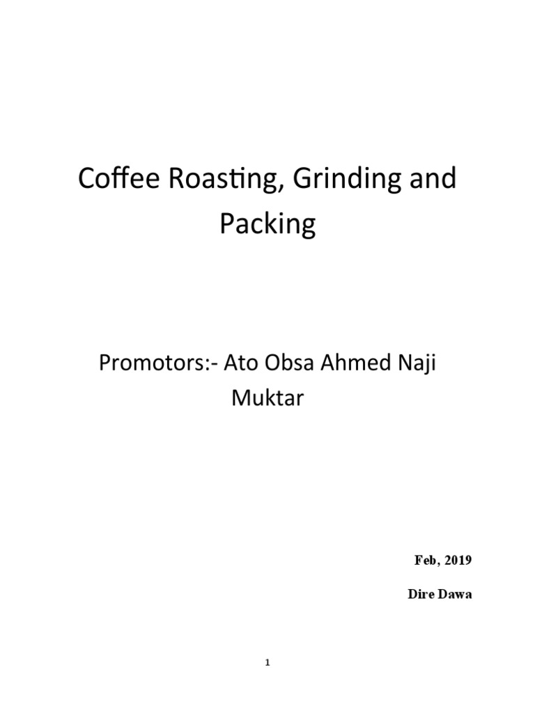 Coffee Roasting and Grinding | PDF | Coffee | Taxes
