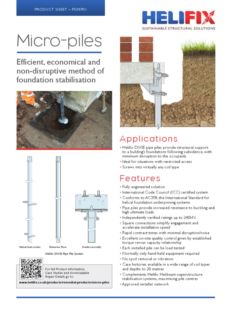 Helifix Dixie Micro-Piles Product Datasheet | PDF | Deep Foundation ...