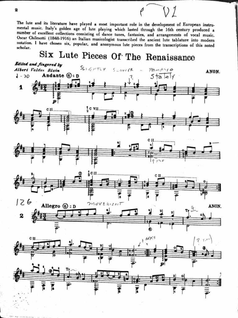 6 Renaissance Lute Pieces | PDF
