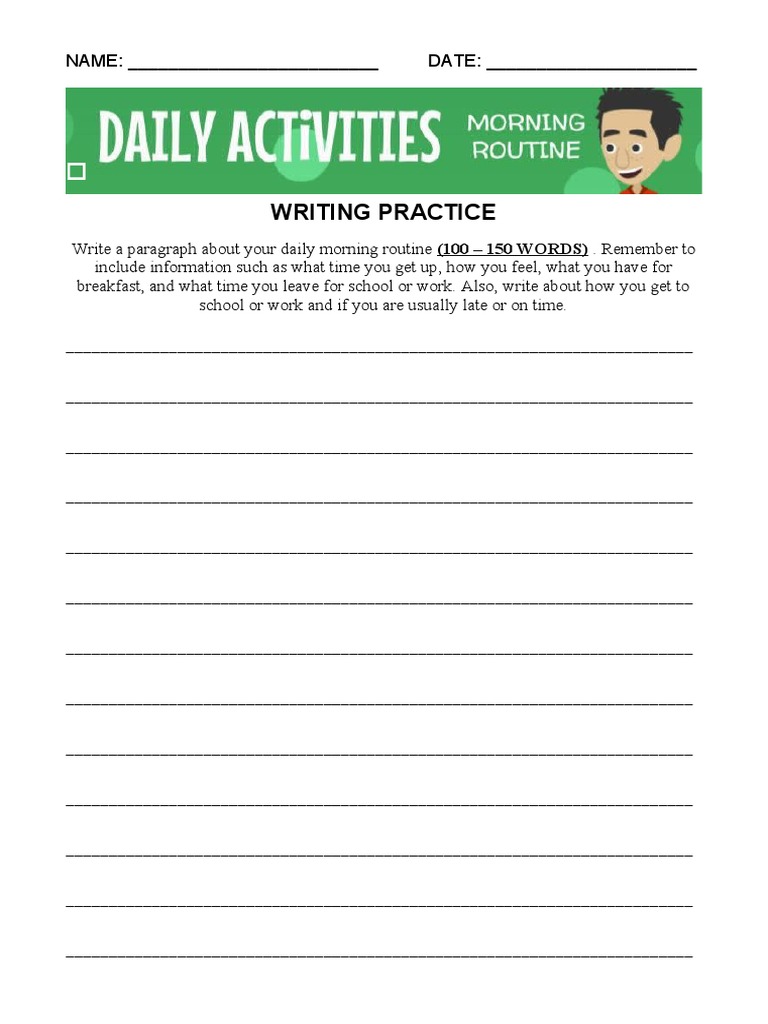 Writing Practice Morning - Routine | PDF | Language Arts & Discipline