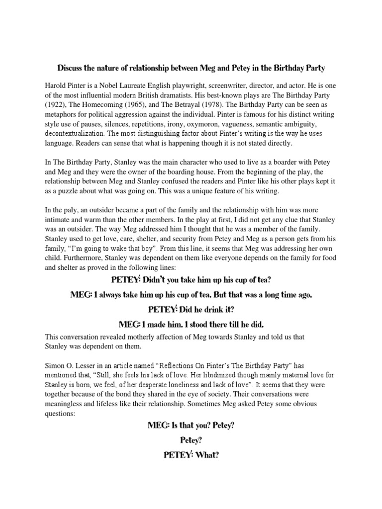 The Birthday Party | PDF