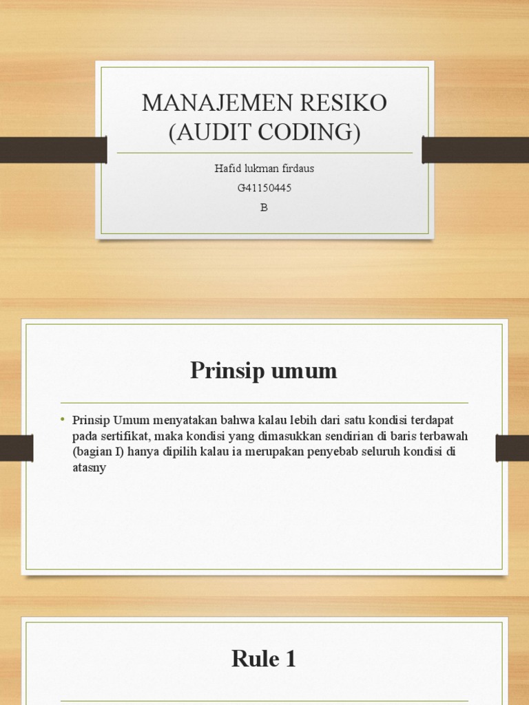 Manajemen Resiko (Audit Coding) | PDF