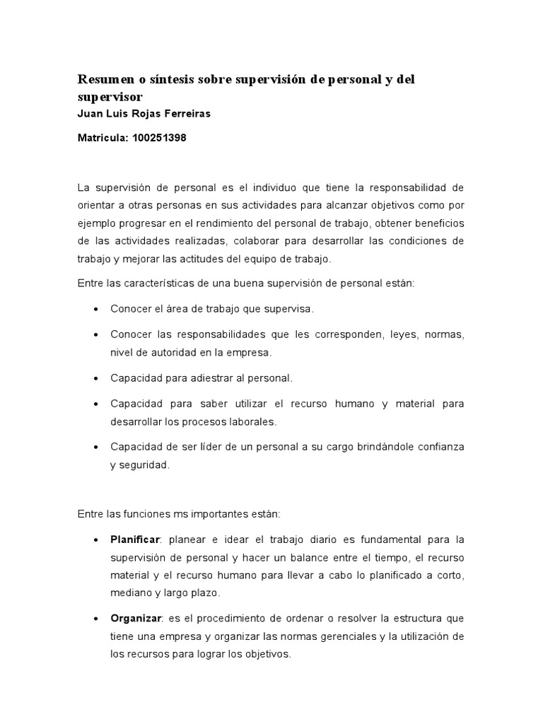 Supervisión Efectiva de Personal | PDF | Gestión de recursos humanos ...