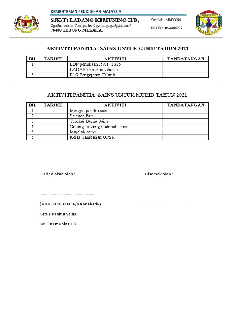 Aktiviti Panitia Pendidikan Moral Untuk Guru Dan Murid 2021 | PDF
