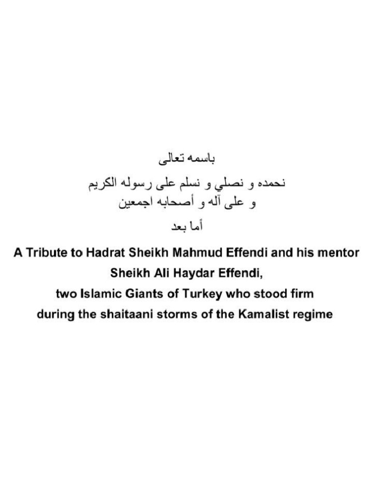 Legacy of Sheikh Mahmud Effendi | PDF | Sufism | Ulama