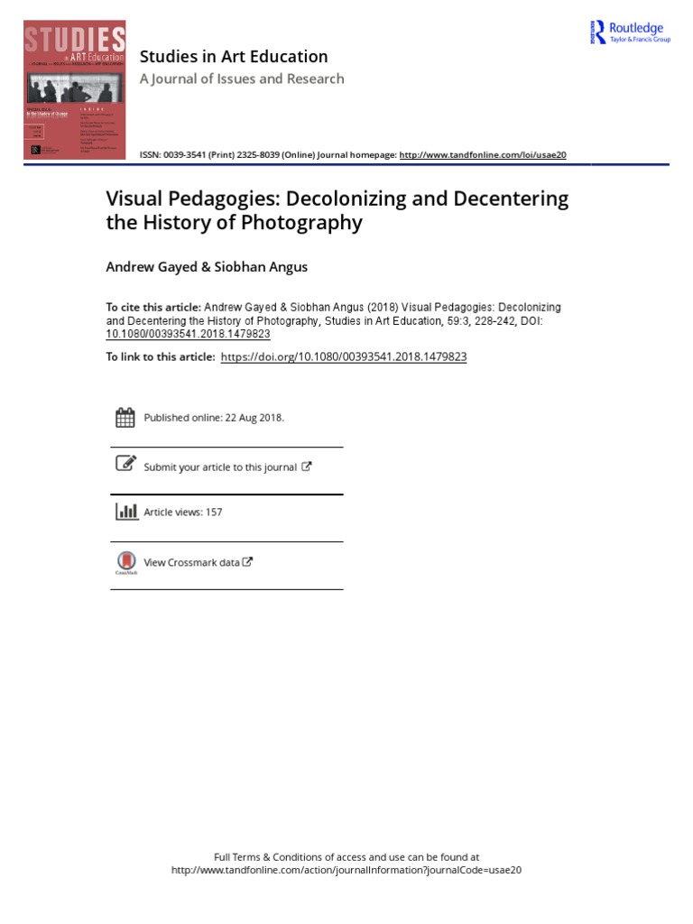 Visual Pedagogies: Decolonizing and Decentering The History of ...