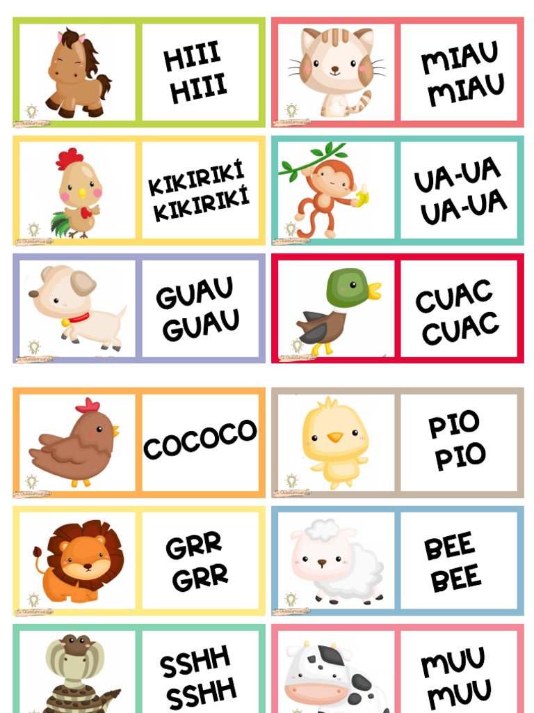 Onomatopeyas Animales | PDF | Cocina, comidas y vino | Hogar ...