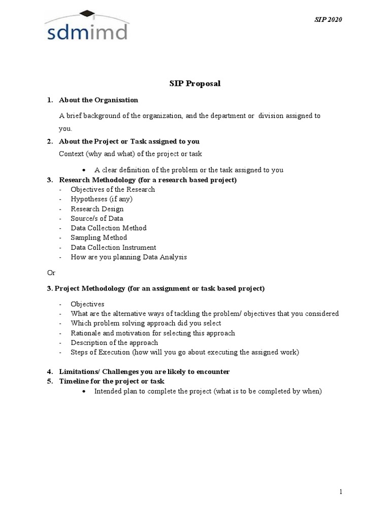 SIP Proposal Guide for Interns | PDF