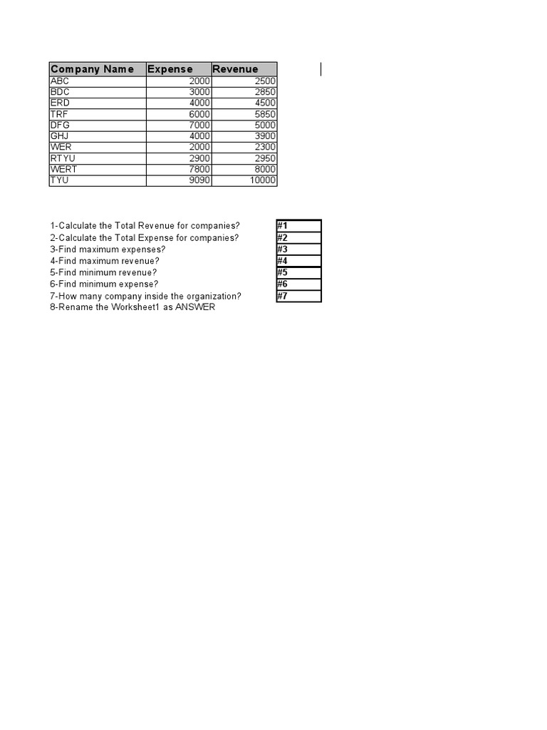 1-MS-Excel Hands-On Activity | PDF