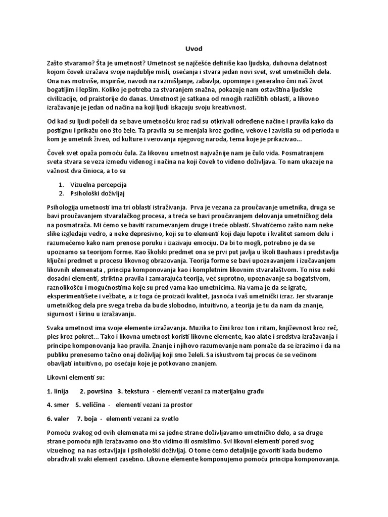 Likovni Elementi | PDF