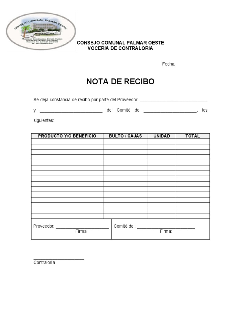 Nota de Recibo | PDF