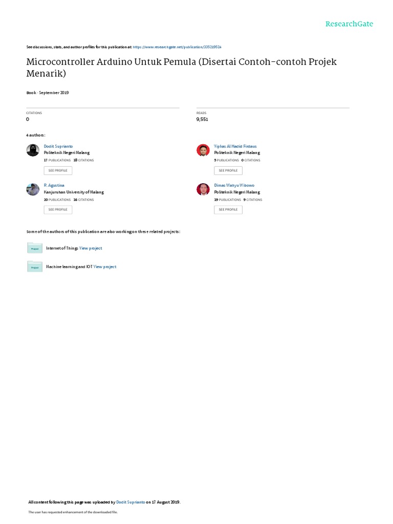 Microcontroller Arduino Untuk Pemula (Disertai Contoh-Contoh Projek ...