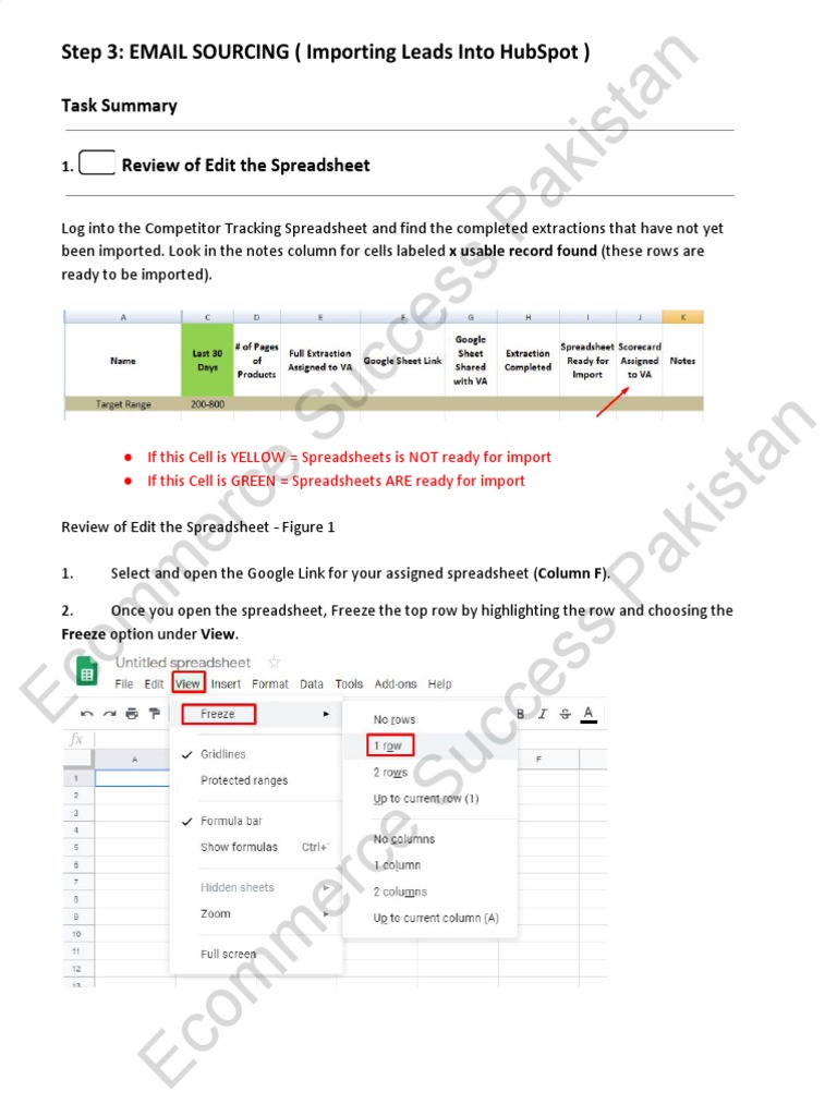 03 Importing Leads Into HubSpot | PDF | Worksheet | Spreadsheet